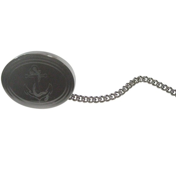 Kiola Designs | Accessories | Etched Oval Nautical Roped Anchor Tie ...